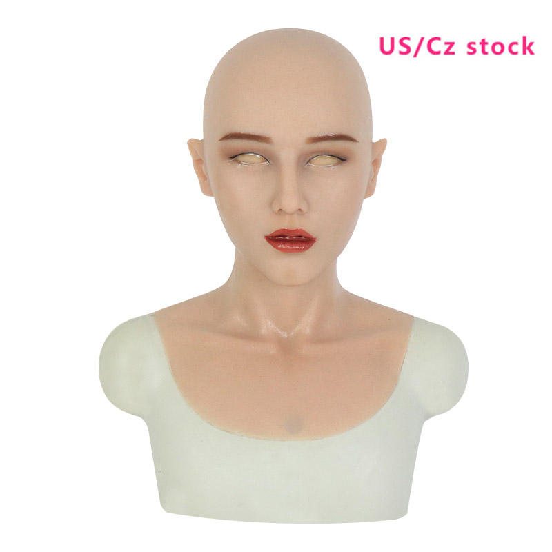 Roanyer silicone artificial mask with neck realistic may mask for ...
